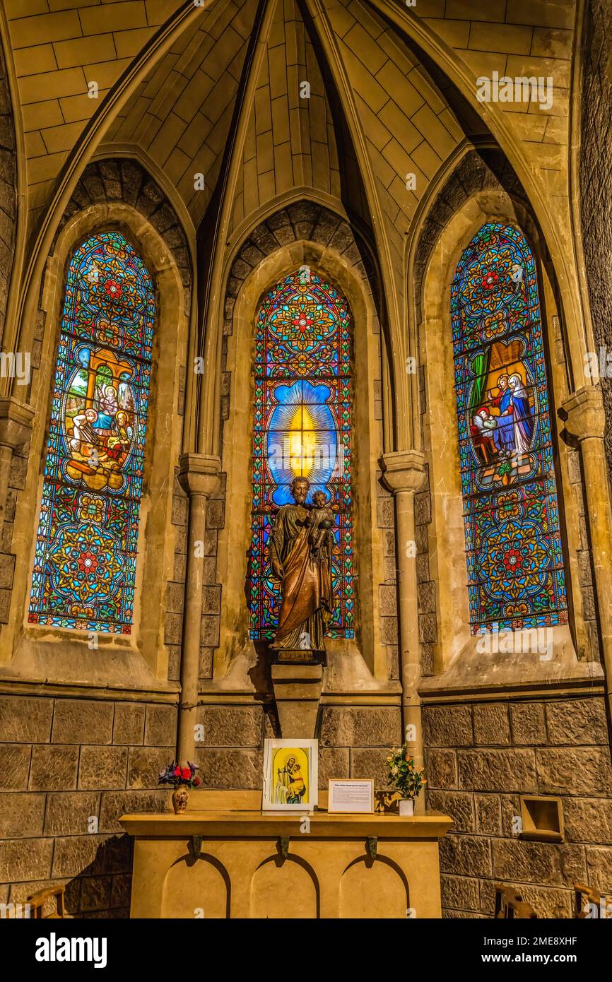 Saint Joseph Statue Chapel Stained Glass Basilica Notre Dame de Nice ...
