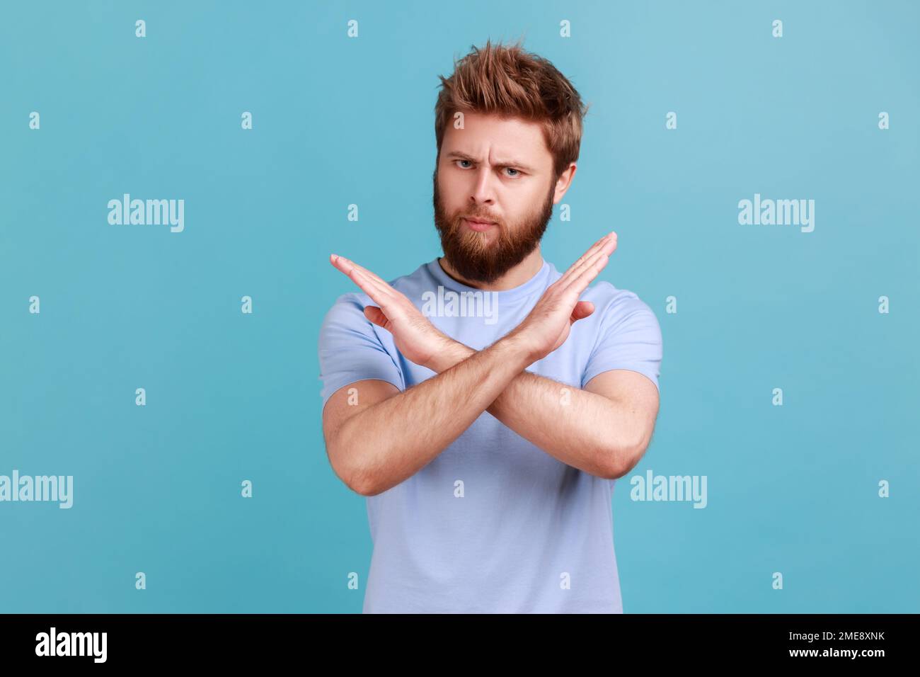 There is no way. Portrait of concerned disappointed handsome bearded ...