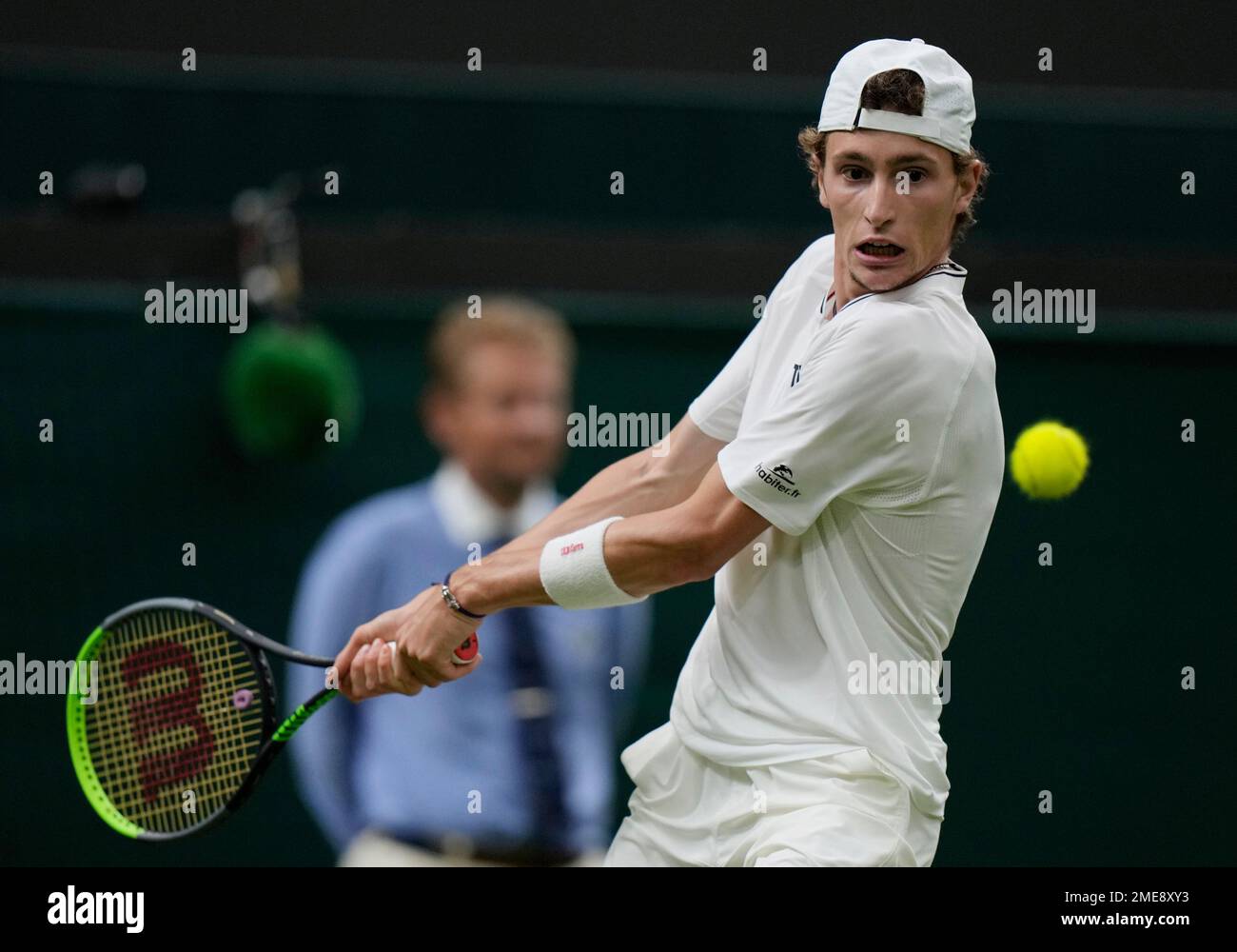 Ugo Humbert of France plays a return to Australia's Nick Kyrgios during ...