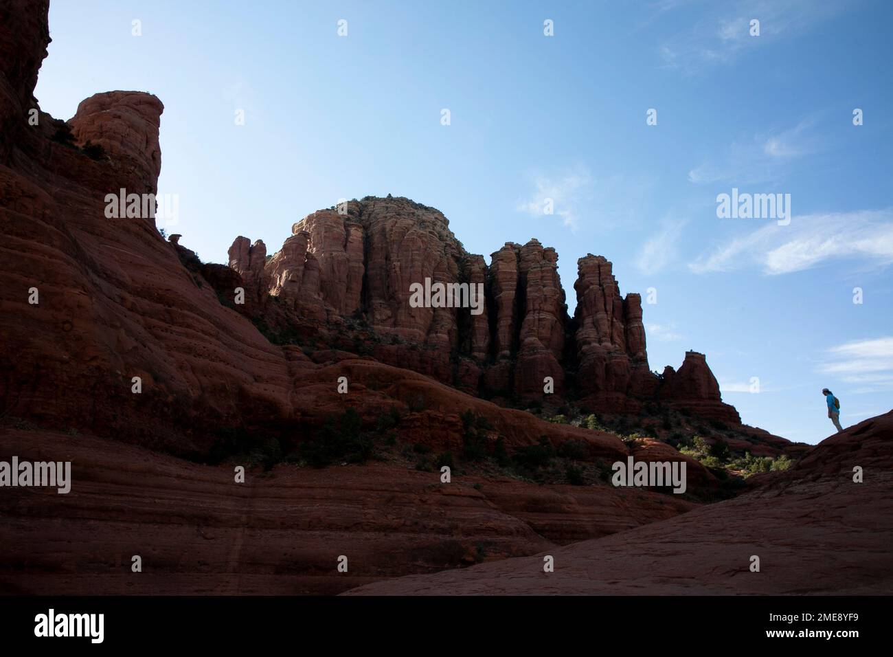 A tourist stands at Chicken Point Overlook in the Coconino National ...