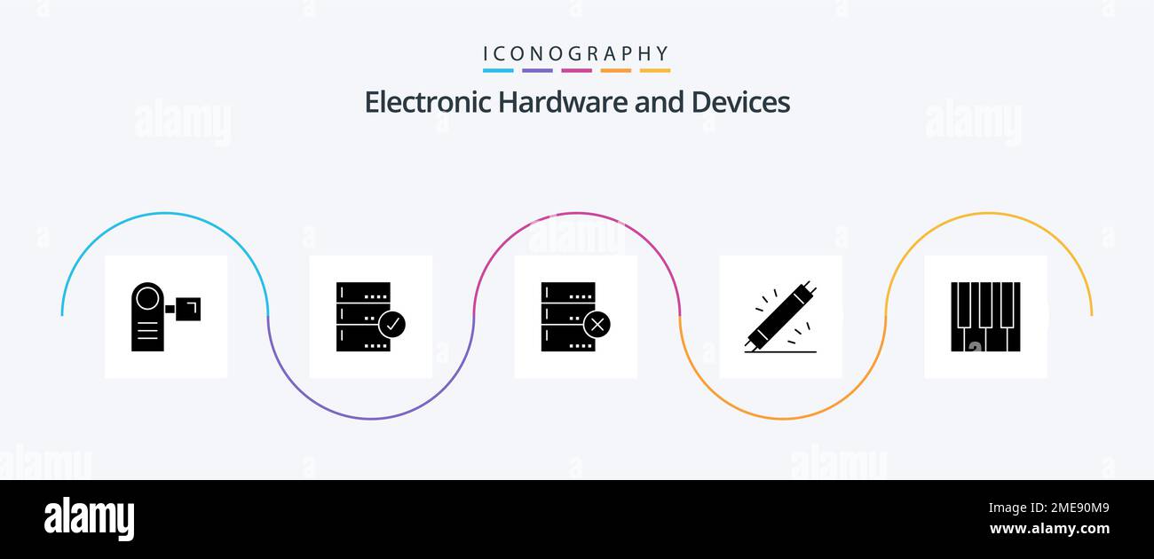 Devices Glyph 5 Icon Pack Including hardware. electronic. check ...