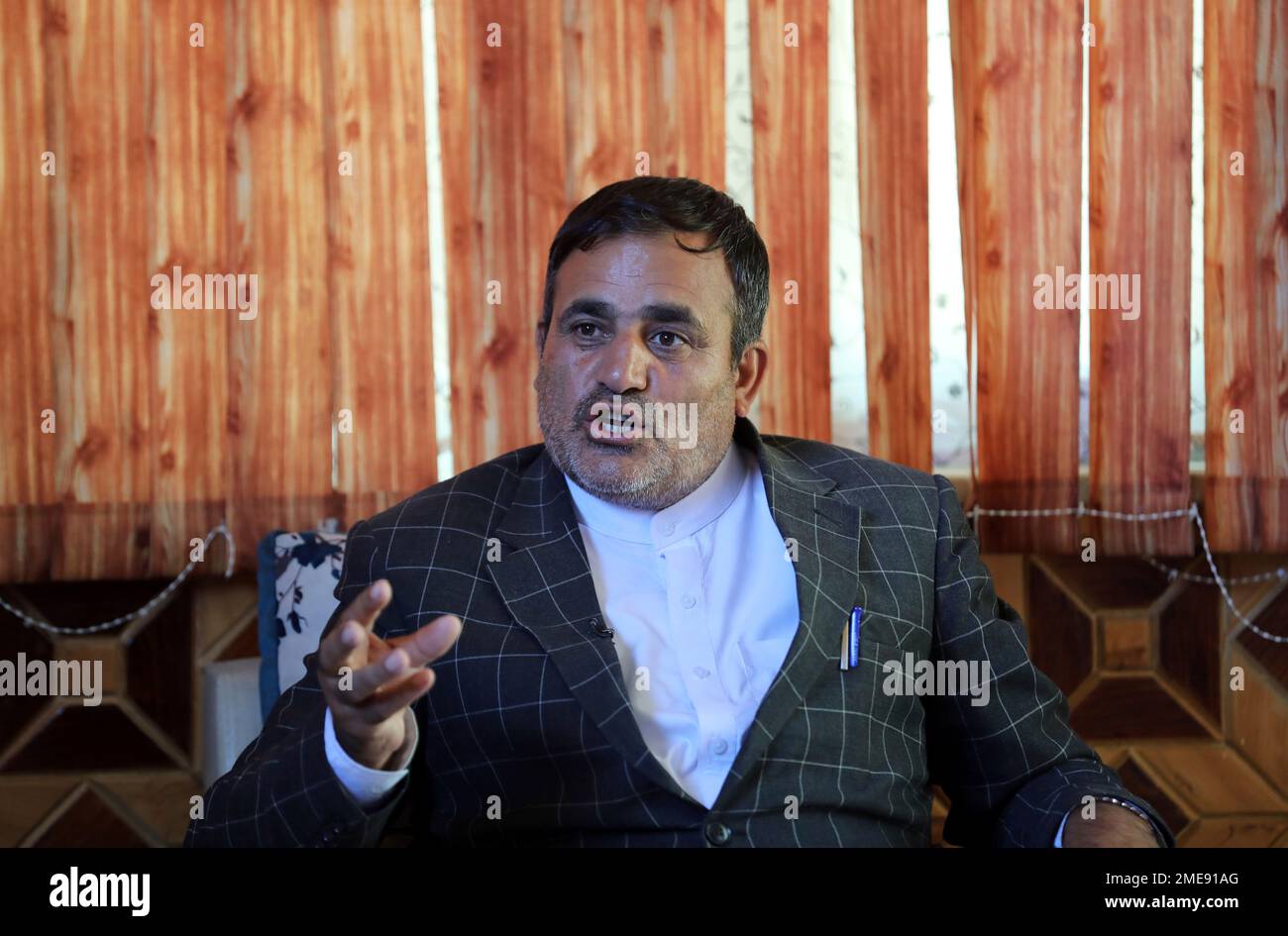 Gen Saifullah Safi, who served alongside U.S. Forces at Bagram Air Base speaks during an ...