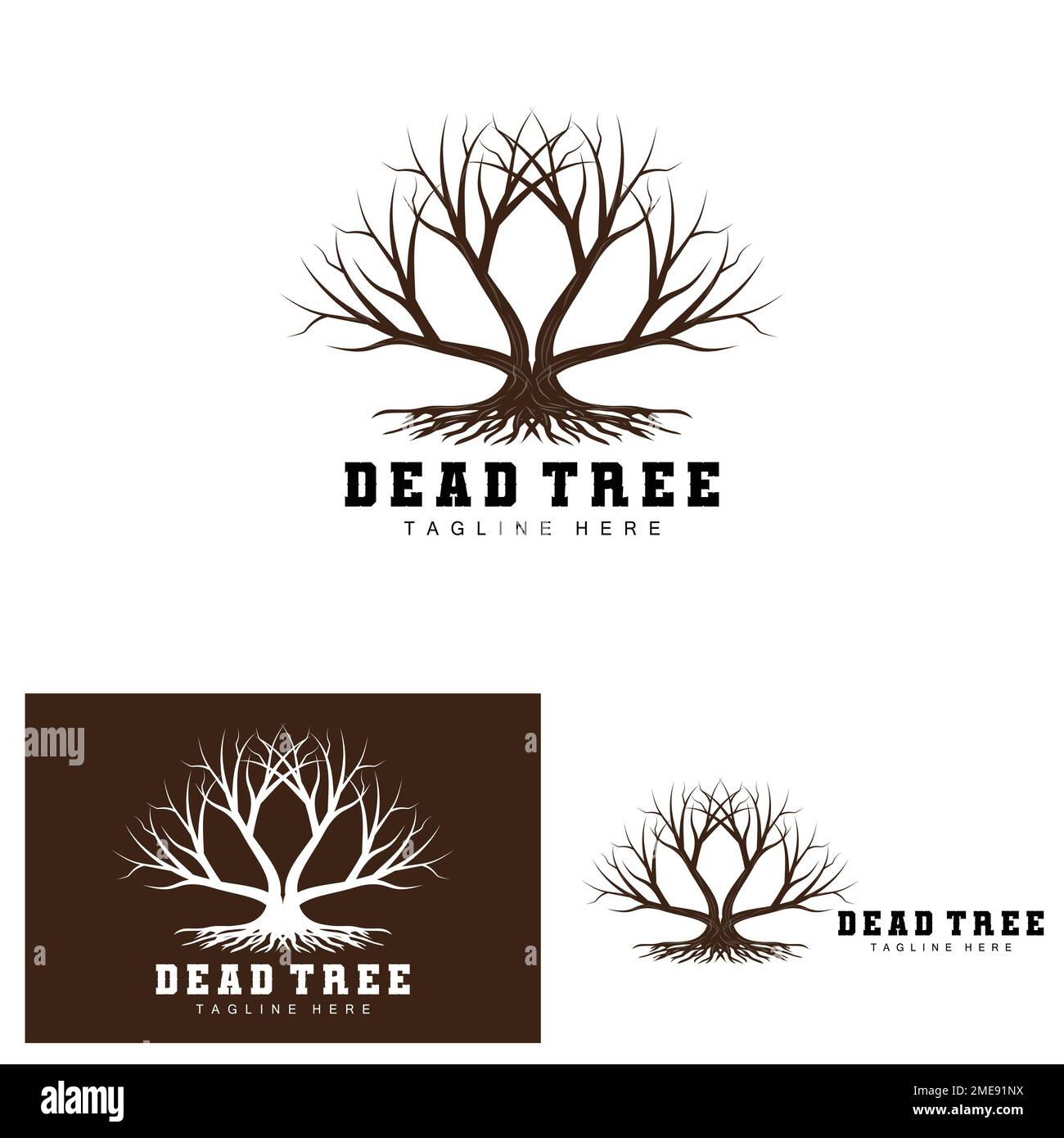 Tree Logo Design, Dead Tree Illustration, Wild Tree Cutting, Global ...