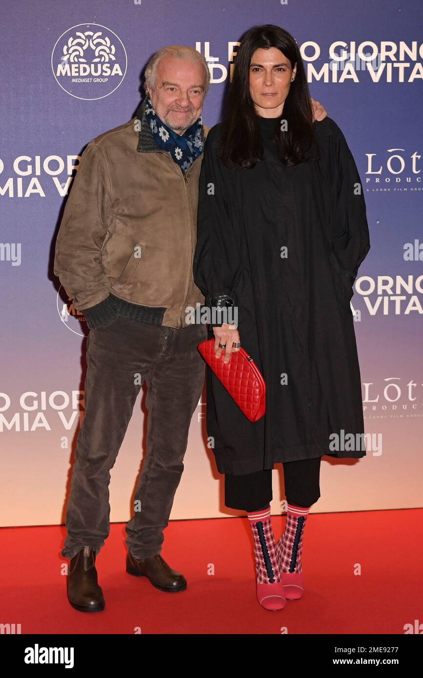 Rome, Italy. 23rd Jan, 2023. Giovanni Veronesi (l) and Valeria Solarino ...