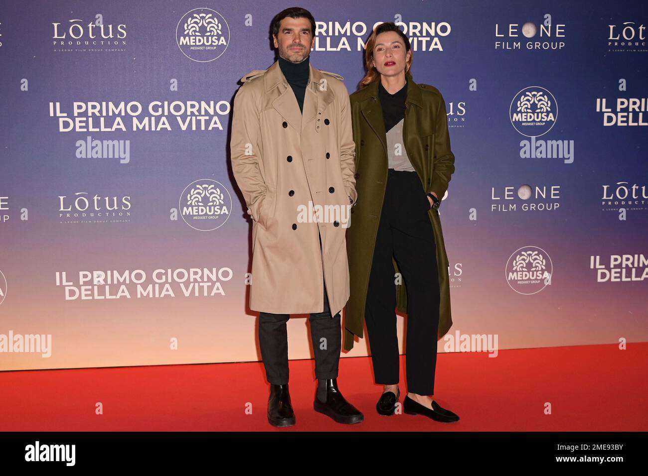 Rome, Italy. 23rd Jan, 2023. Carlo Sopranzetti (l) and Anna Foglietta ...