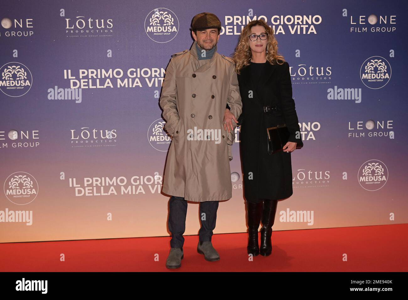 Rome, Italy. 23rd Jan, 2023. Vinicio Marchioni (l) and Milena Mancini ...