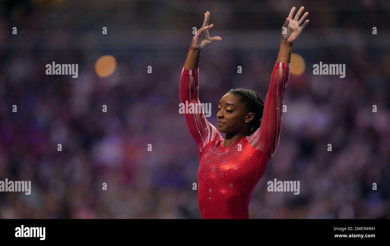 Simone Biles after vault during the women's U.S. Olympic Gymnastics ...