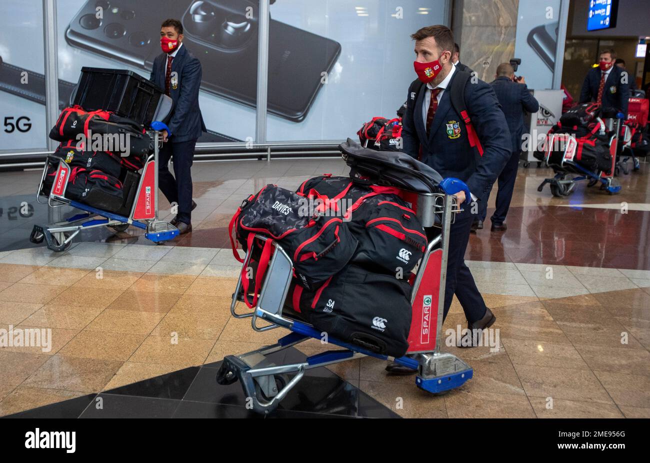 Britain and Irish Lions' player Gareth Davies arrives with rugby ...