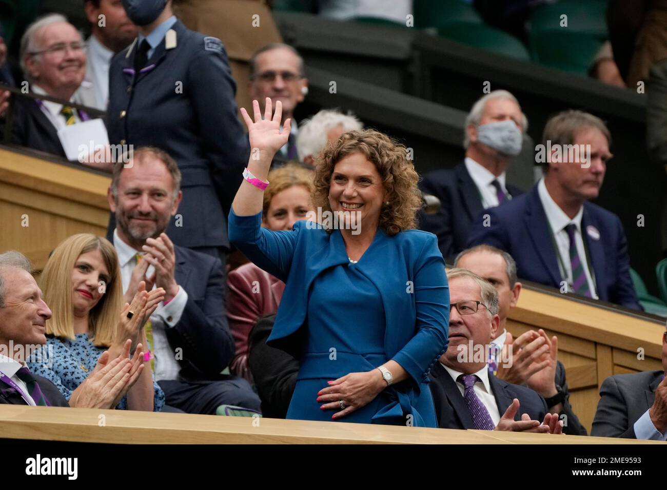 Hannah Ingram-Moore, daughter of Captain Tom Moore, waves from the ...