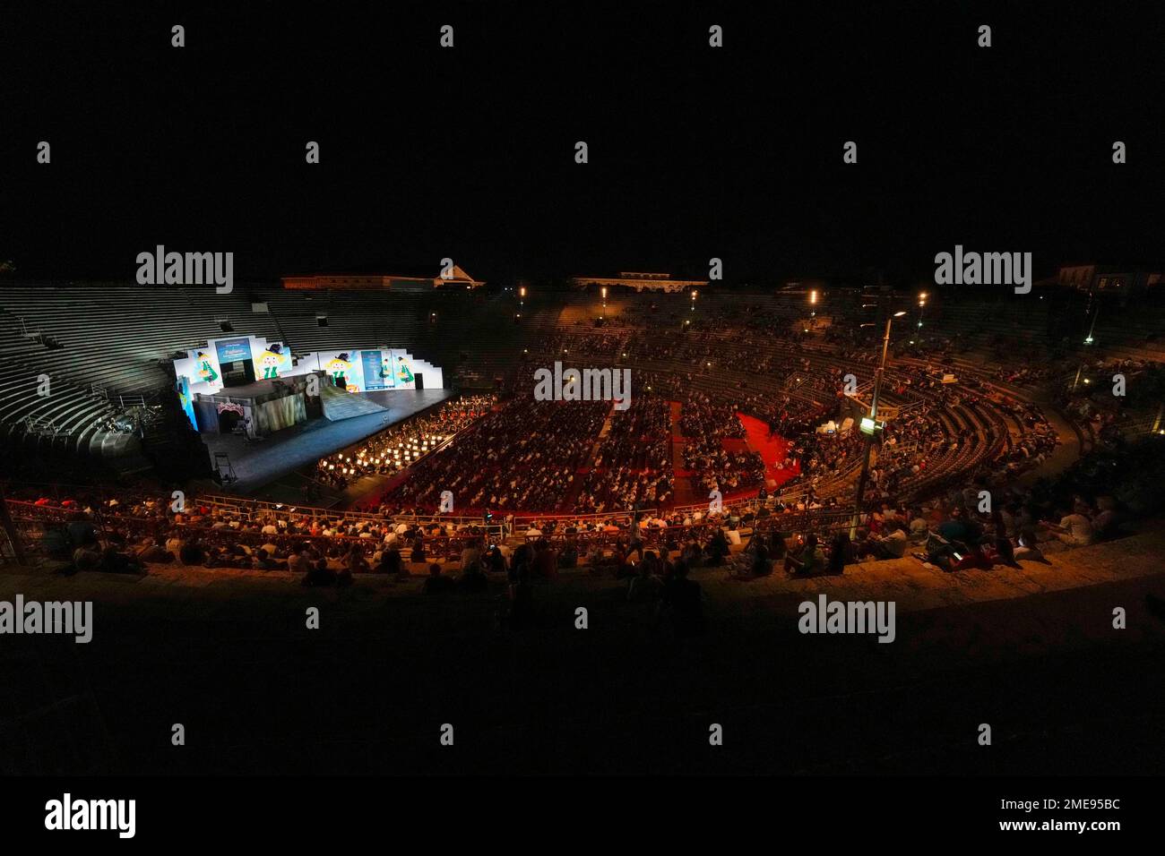A view of the stage during 'Pagliacci' (Clowns) lyric opera, at the ...