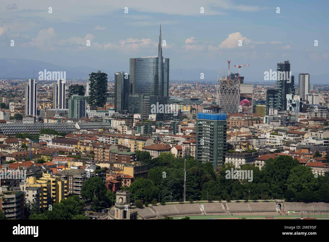 An overview of the Milan's skyline in Milan, Italy, Saturday, June 26 ...