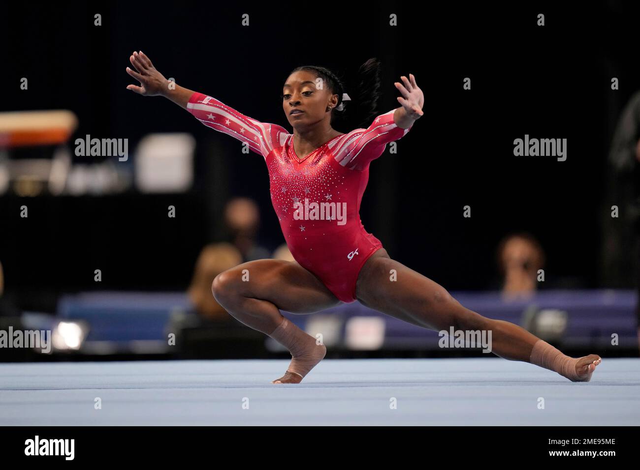 Simone Biles competes in the floor exercise during the women's U.S ...