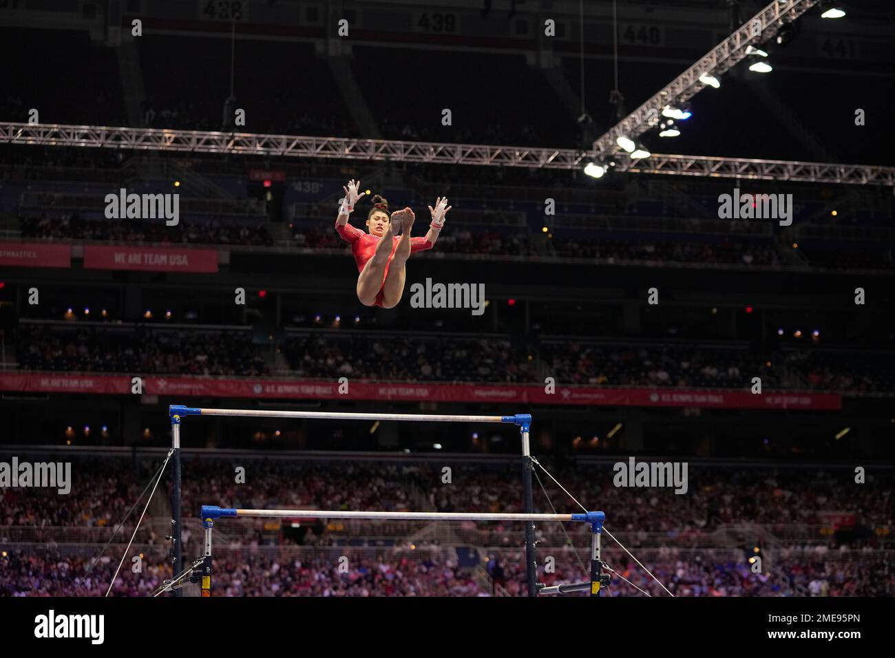 Kayla DiCello competes on the uneven bars during the women's U.S ...