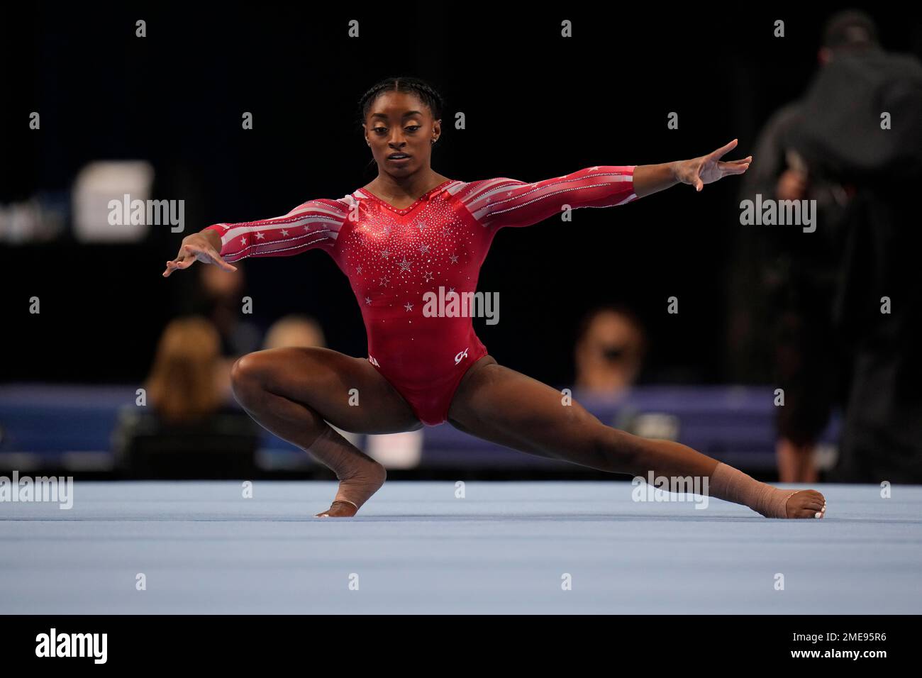 Simone Biles competes in the floor exercise during the women's U.S ...