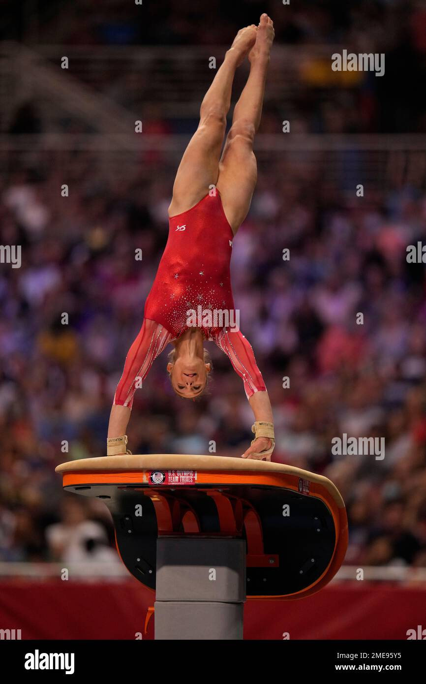 Jordan Chiles competes on the vault during the women's U.S. Olympic ...