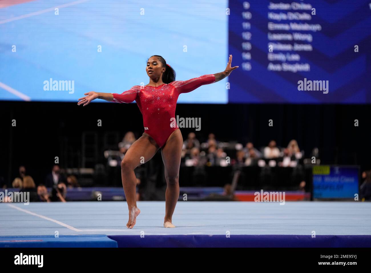 Jordan Chiles competes in the floor exercise during the women's U.S ...