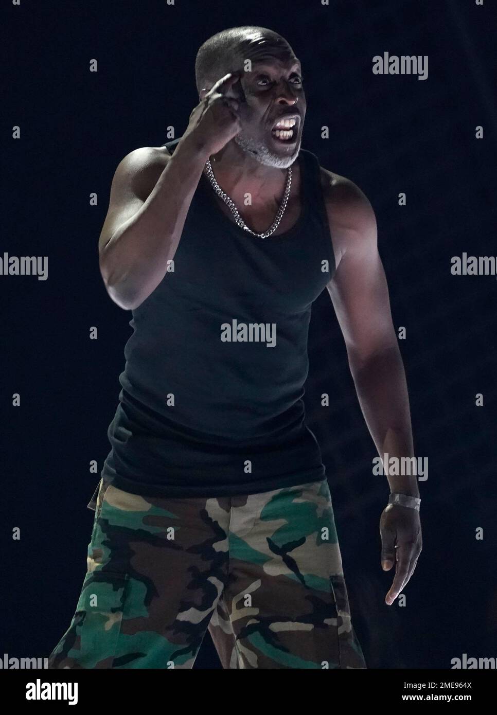 Michael Kenneth Williams performs a tribute to late rapper DMX at the ...