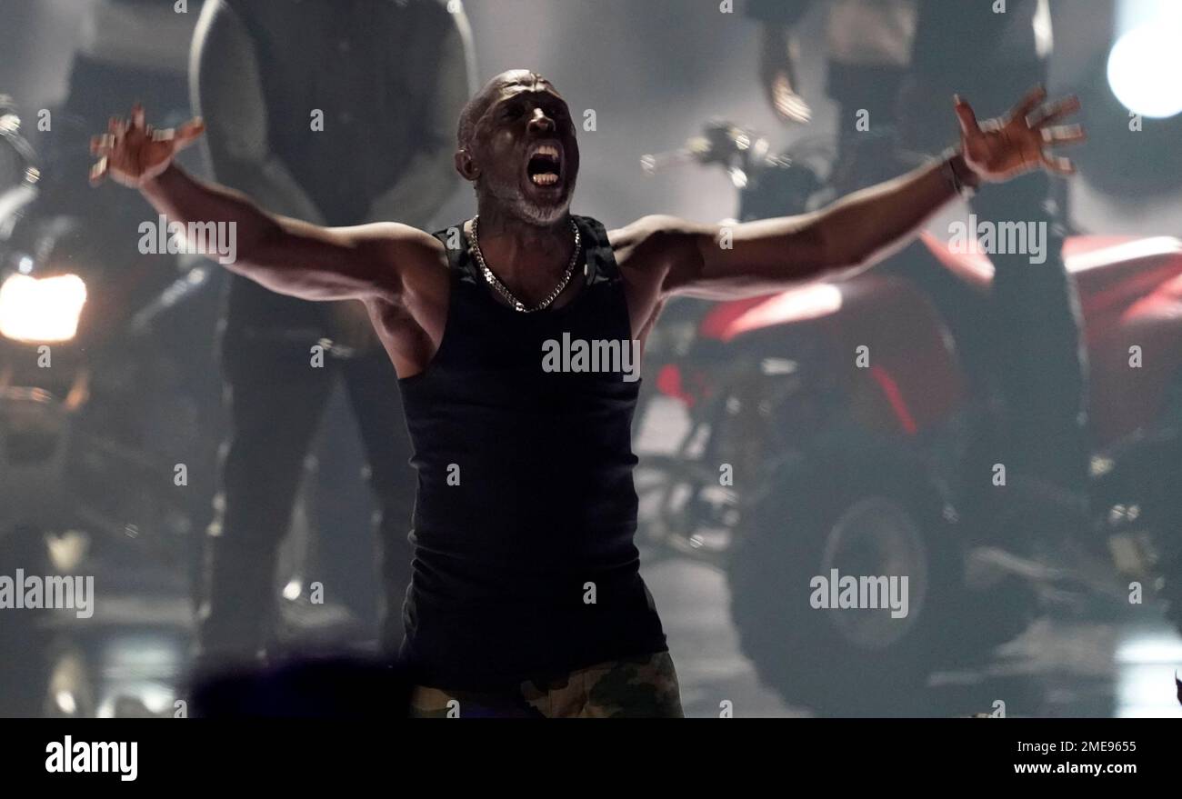 Michael Kenneth Williams performs a tribute to late rapper DMX at the ...