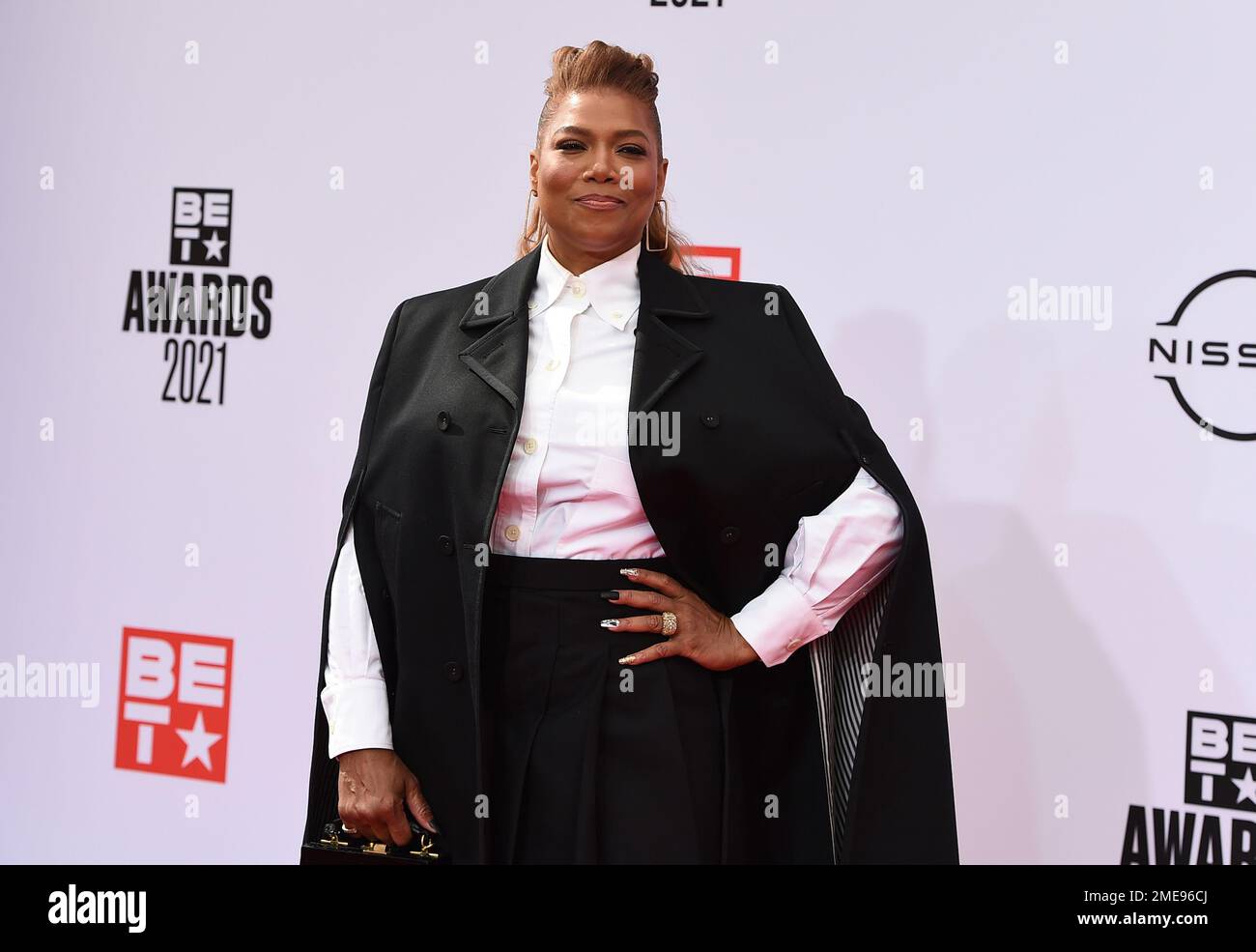 Queen Latifah arrives at the BET Awards on Sunday, June 27, 2021, at ...