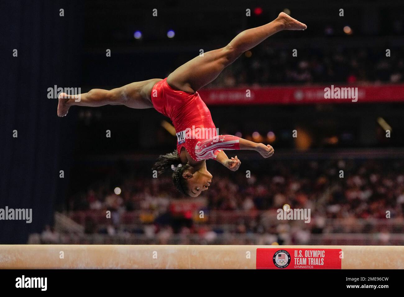 Simone Biles competes on the balance beam during the women's U.S ...