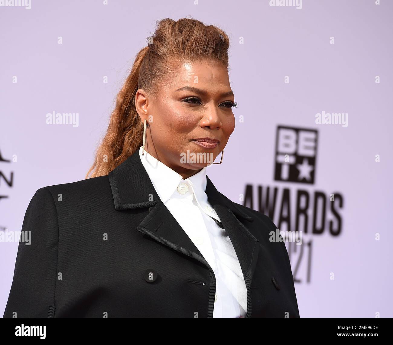 Queen Latifah arrives at the BET Awards on Sunday, June 27, 2021, at ...