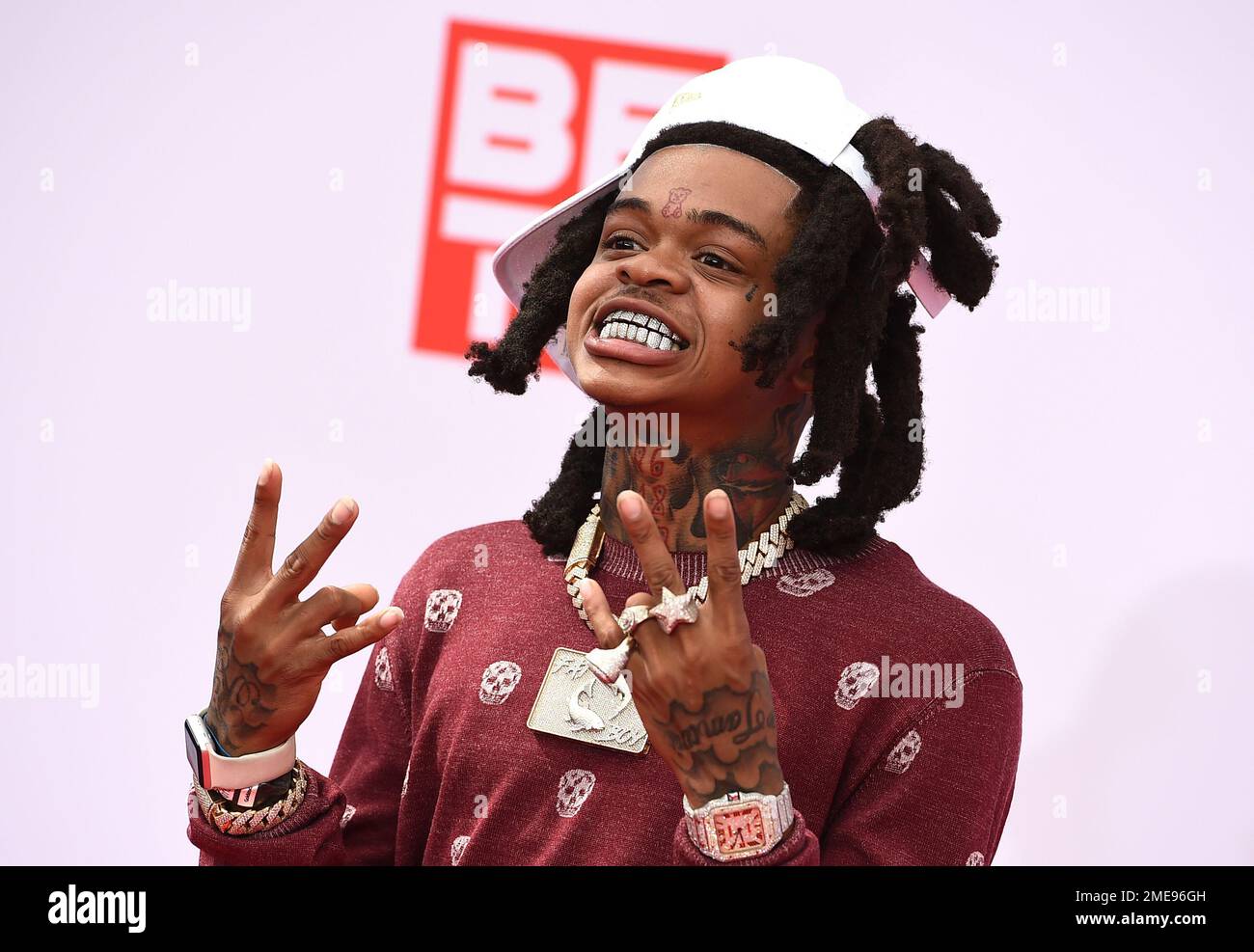 SpotemGottem arrives at the BET Awards on Sunday, June 27, 2021, at the ...