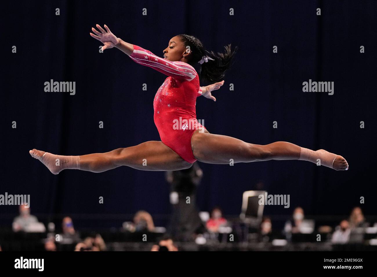 Simone Biles competes in the floor exercise during the women's U.S ...