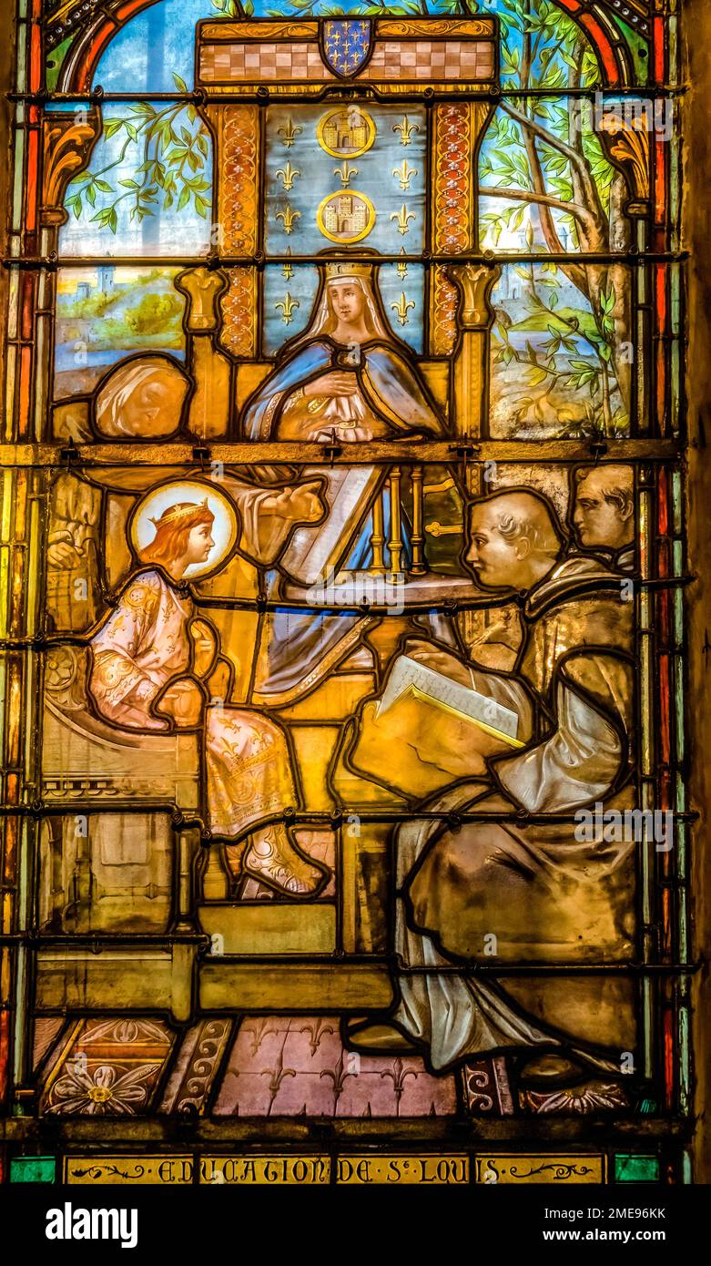 Educating King Saint Louis Stained Glass Basilica Notre Dame de Nice ...
