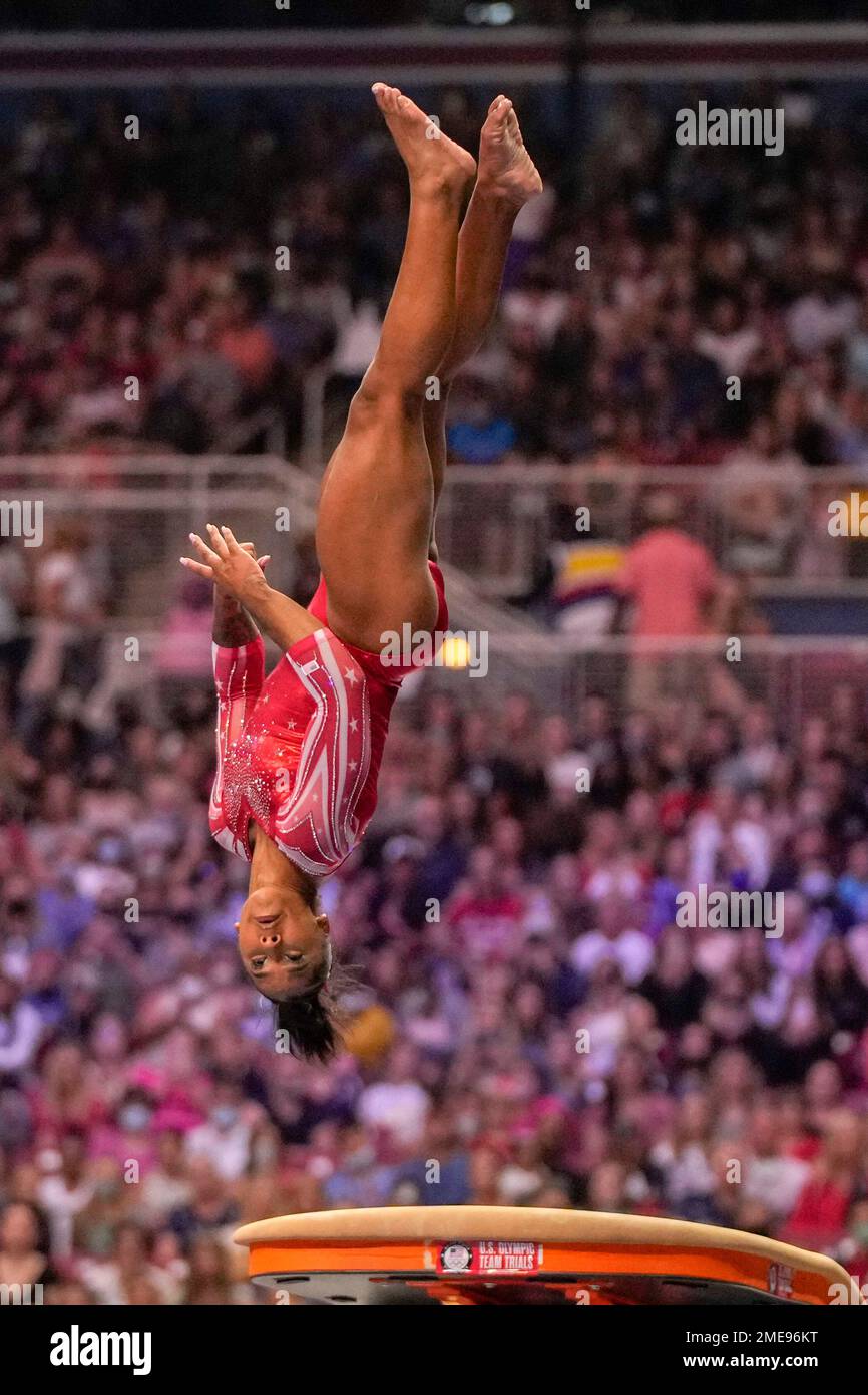 Jordan Chiles competes on the vault during the women's U.S. Olympic ...