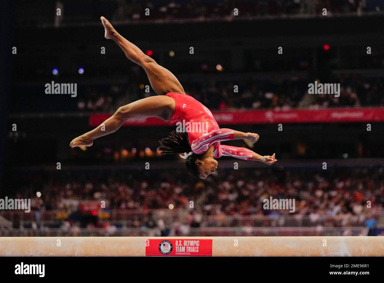 Simone Biles competes on the balance beam during the women's U.S ...