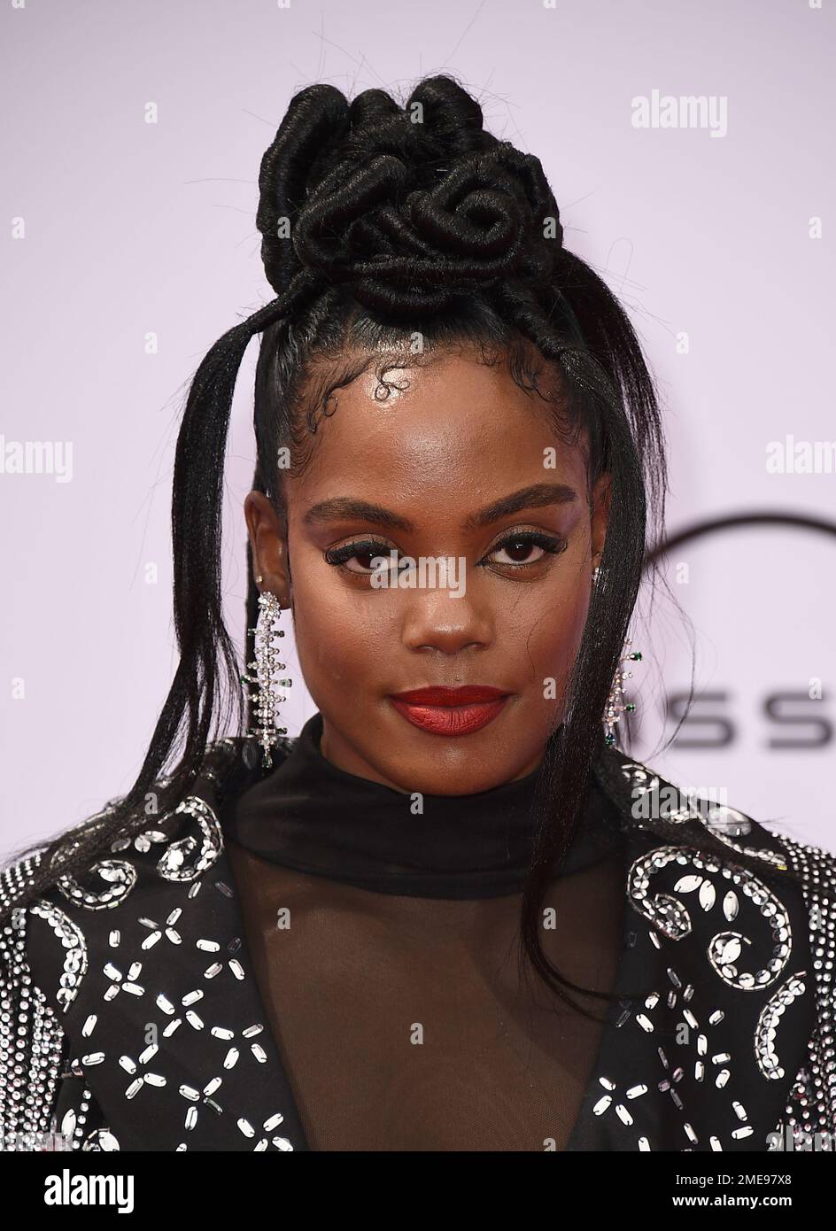 Novi Brown arrives at the BET Awards on Sunday, June 27, 2021, at the ...