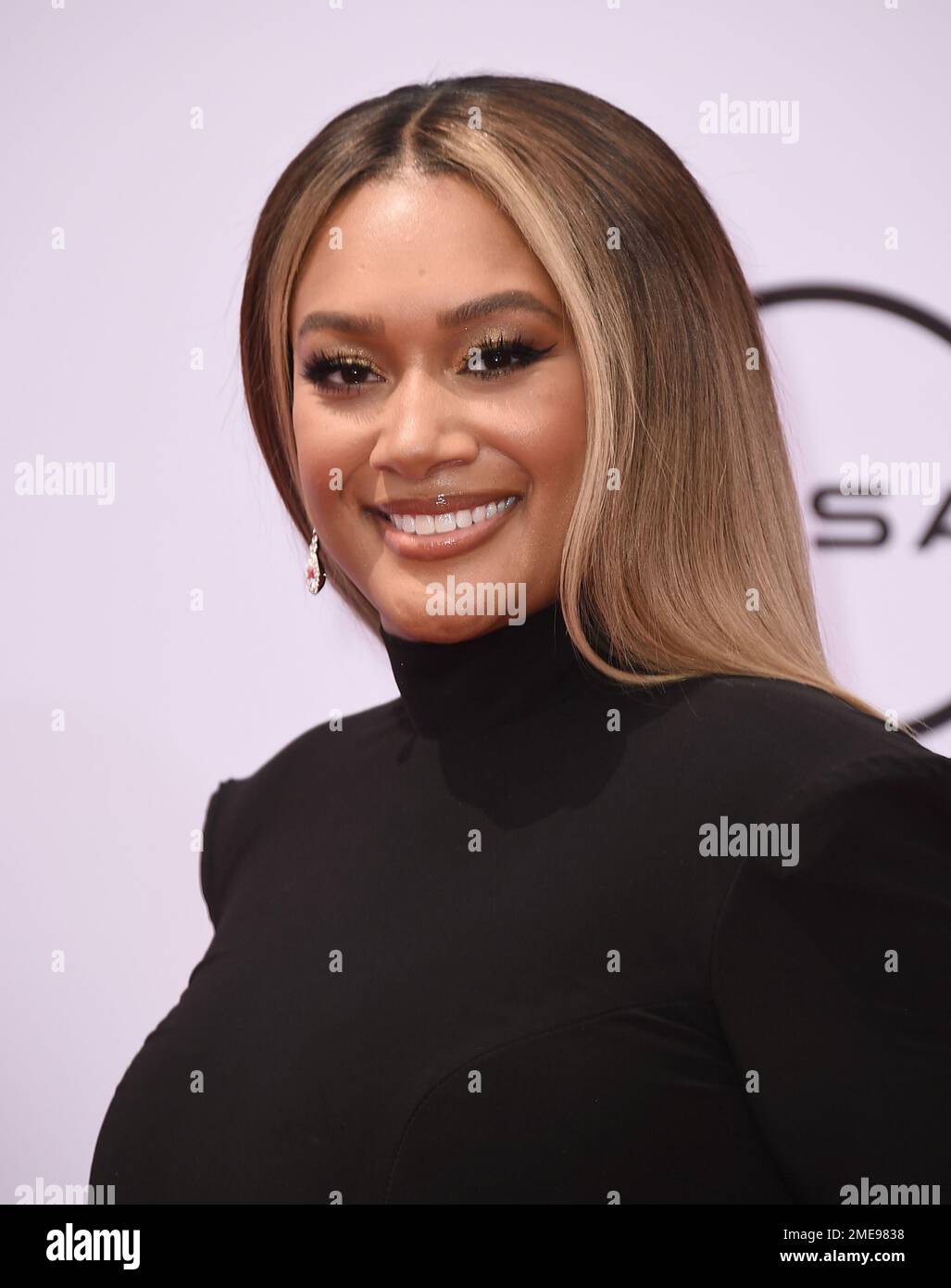 Crystal Hayslett arrives at the BET Awards on Sunday, June 27, 2021, at ...