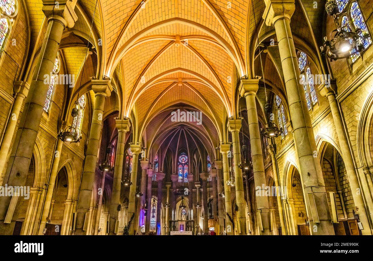 Basilica Stained Glass Altar Pillars Basilica Notre Dame de Nice ...