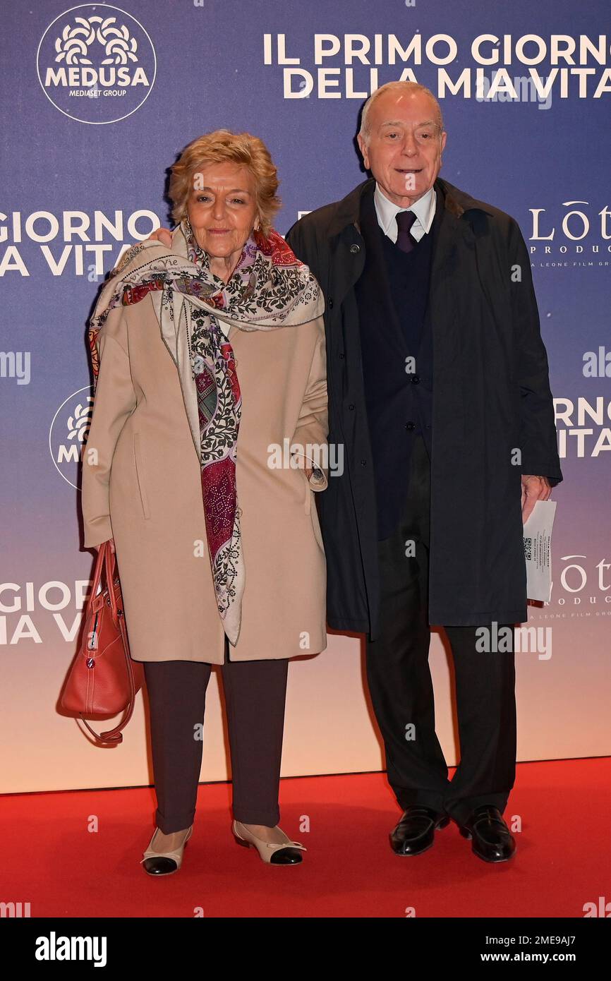Maddalena Marignetti (l) and Gianni Letta (r) attend the red carpet of ...