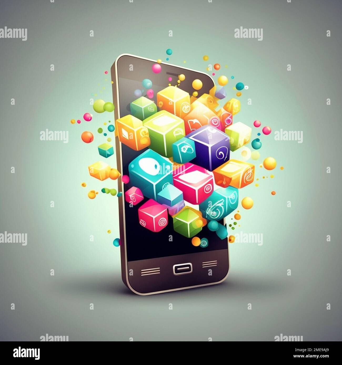 Graphic image of a smartphone. High quality illustration Stock Photo ...