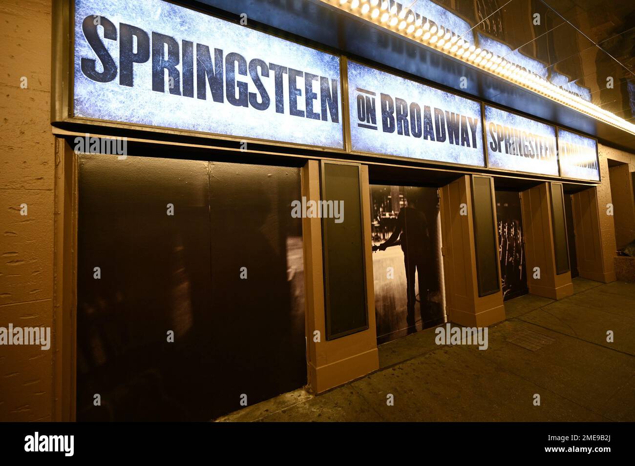 The "Springsteen On Broadway" marquee on reopening night at the St ...
