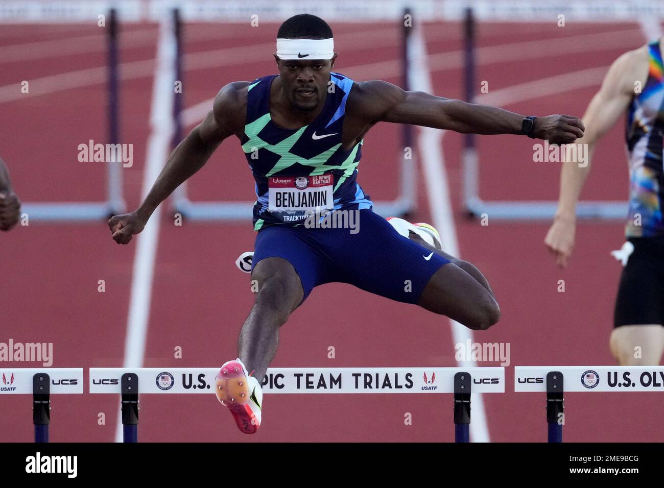 Rai Benjamin wins the men's 400-meter hurdles at the U.S. Olympic Track ...