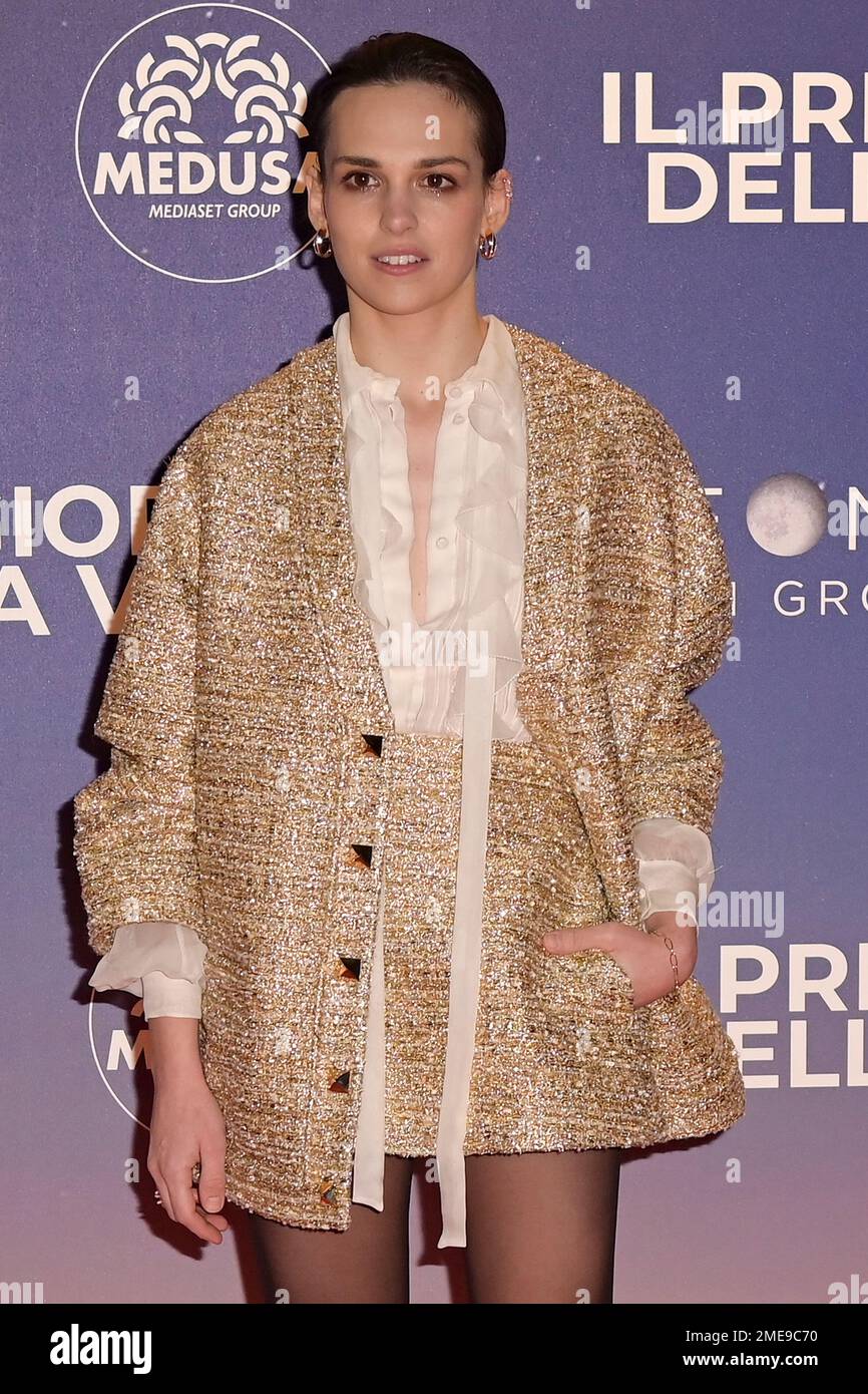 Sara Serraiocco attends the red carpet of the movie "Il primo giorno ...
