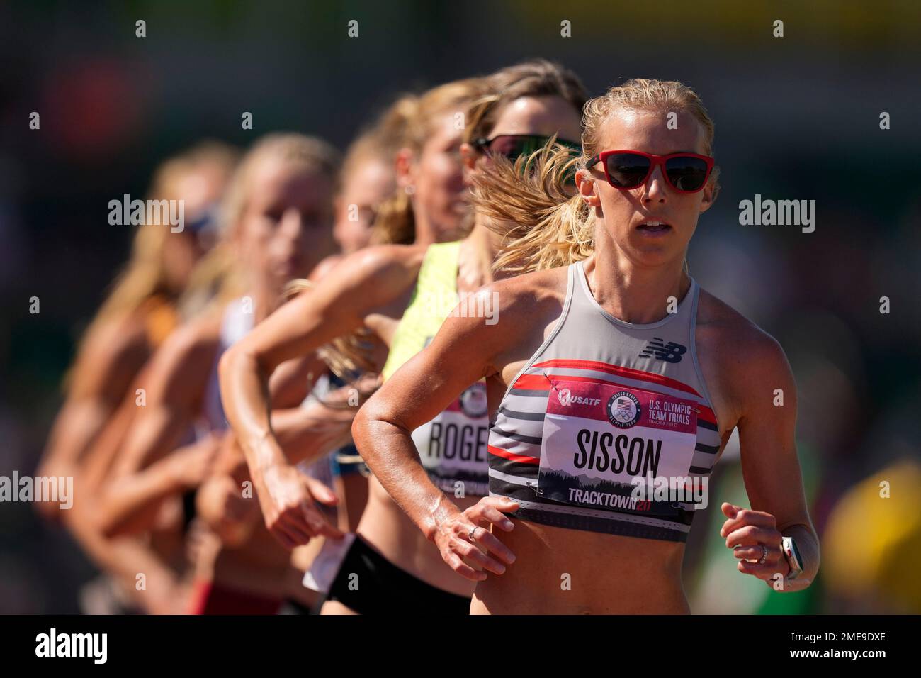 Emily Sisson competes in the women's 10000-meter run at the U.S ...