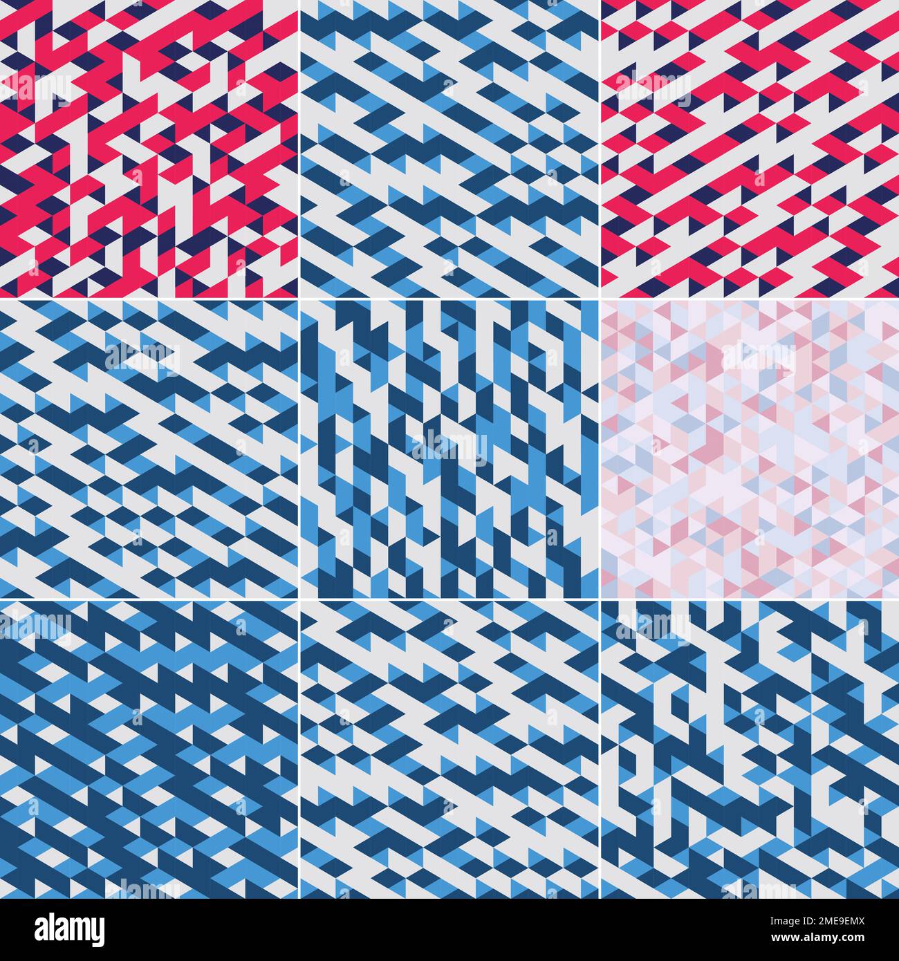 Set of templates with colorful gradient triangles in the corner ...