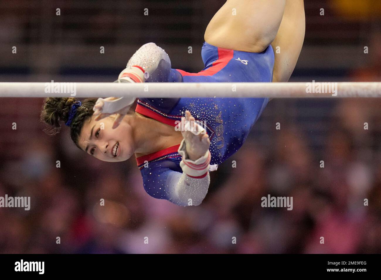 Kayla DiCello competes on the uneven bars during the women's U.S ...