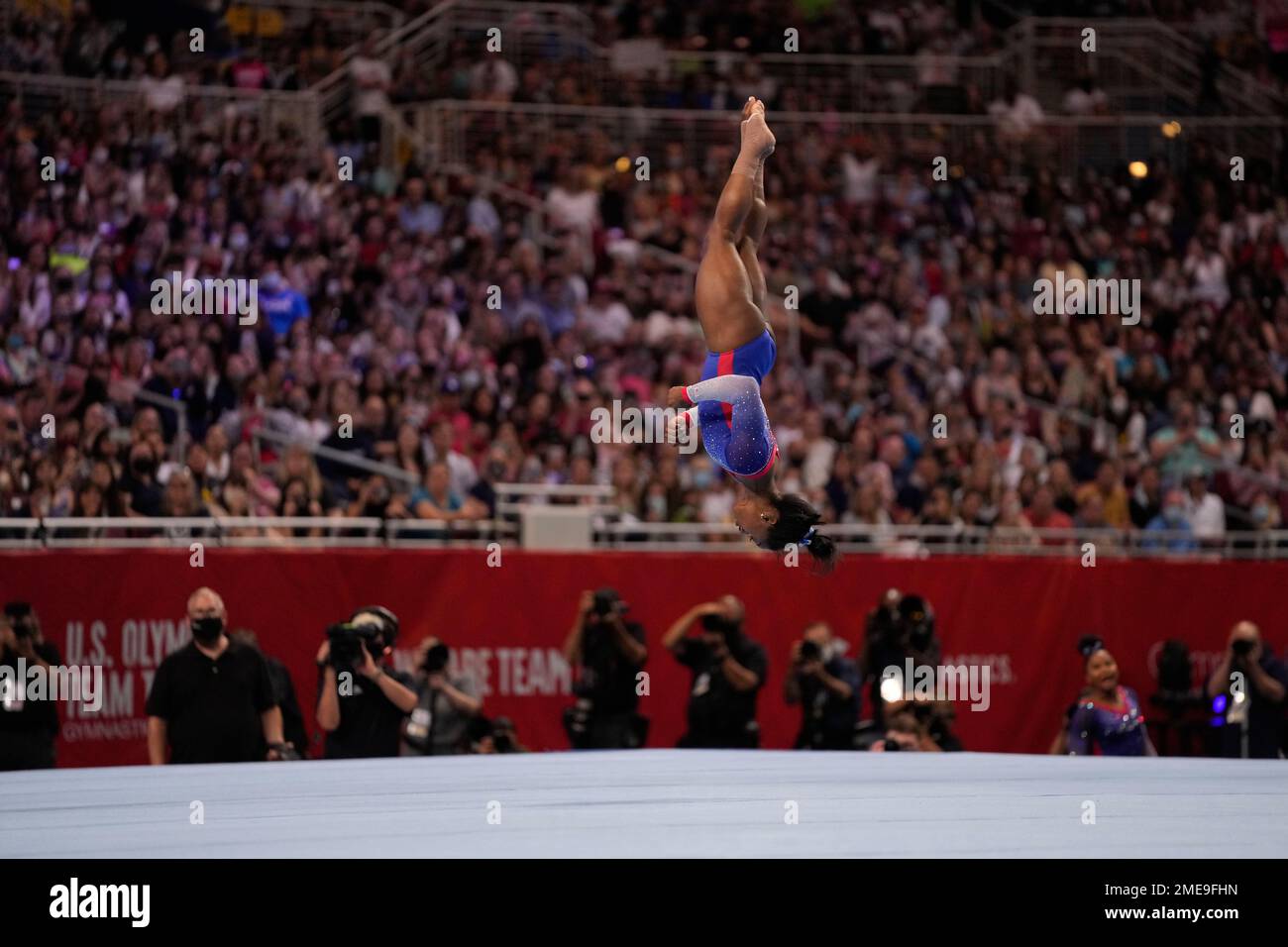 Simone Biles competes in the floor exercise during the women's U.S ...