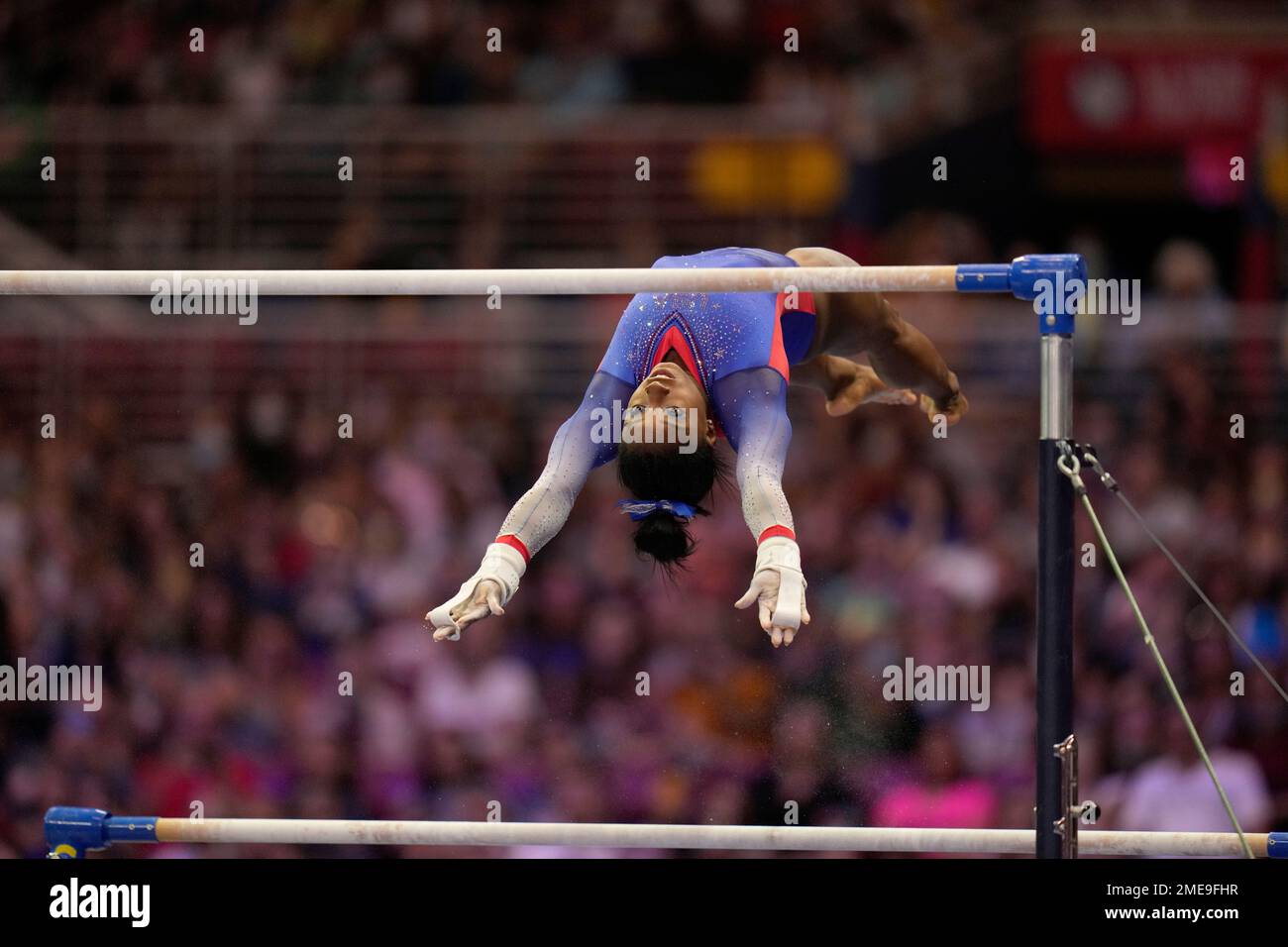 Simone Biles competes on the uneven bars during the women's U.S ...