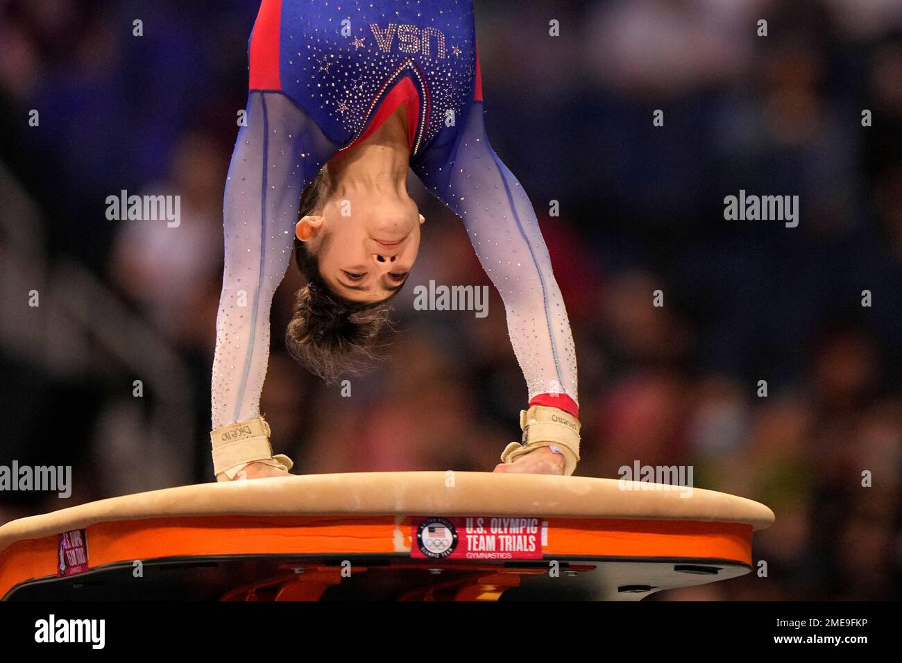 Kayla DiCello competes on the vault during the women's U.S. Olympic ...