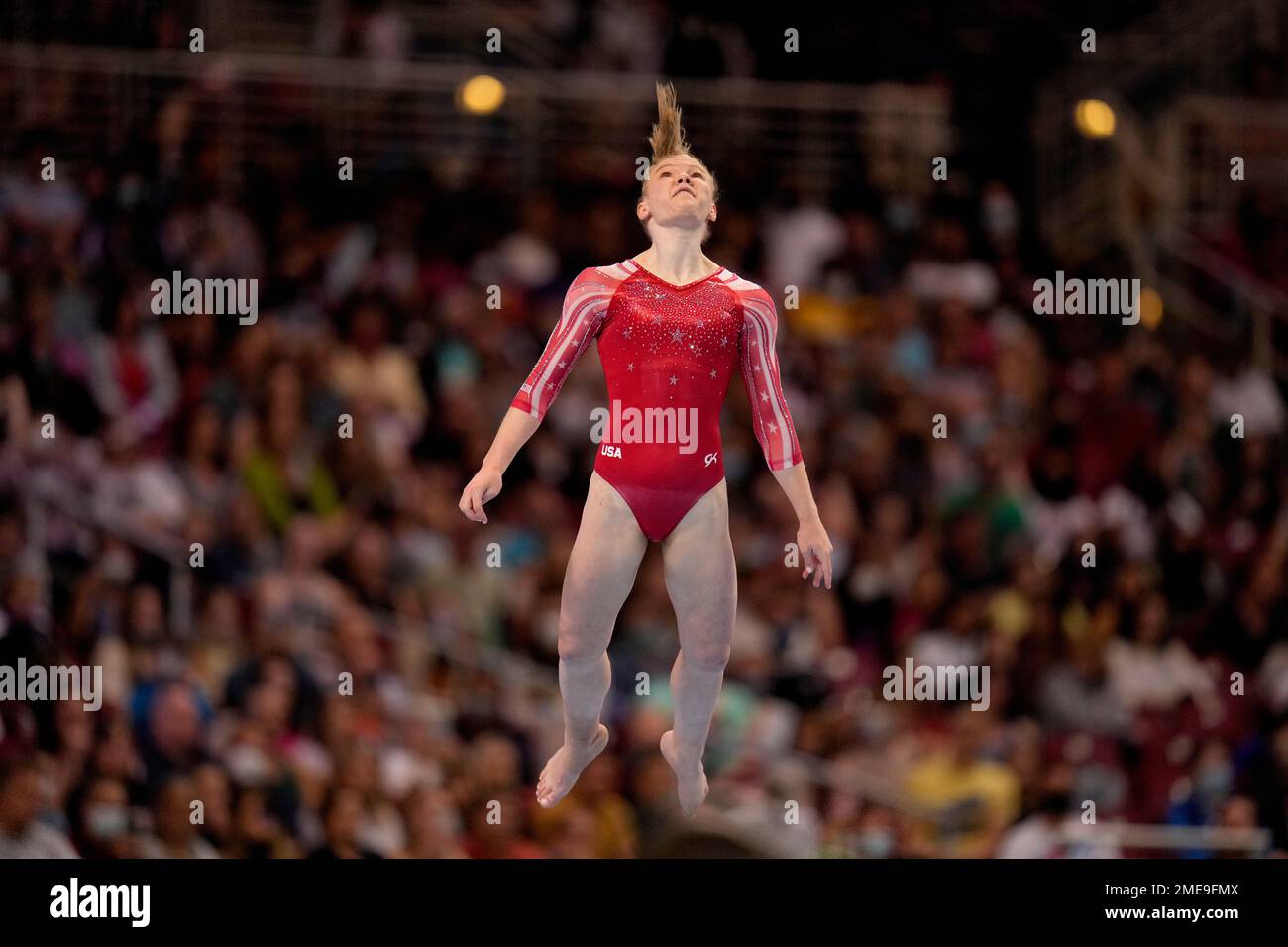 Jade Carey competes in the floor exercise during the women's U.S ...