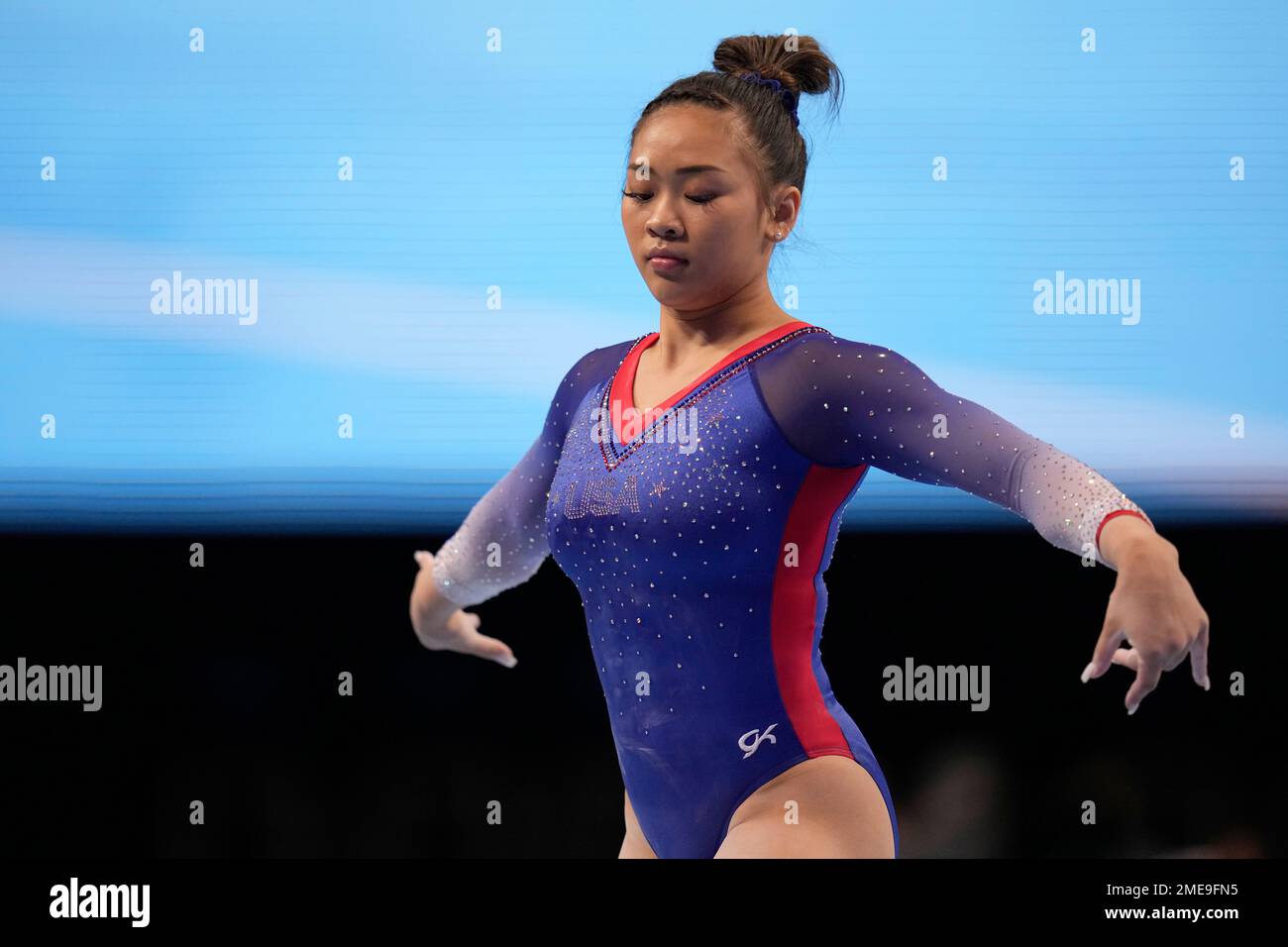 Sunisa Lee competes in the floor exercise during the women's U.S ...