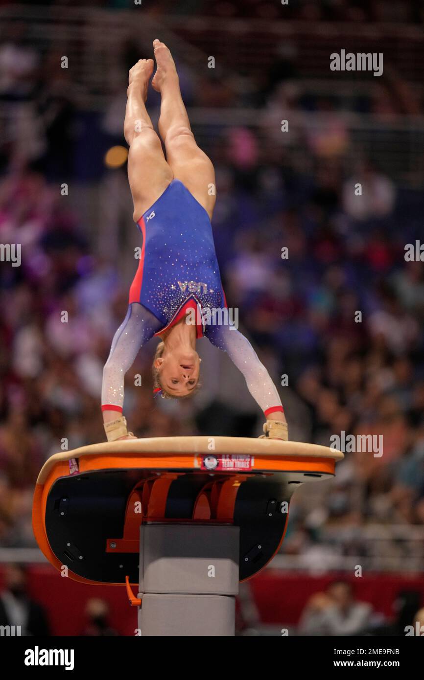 Grace McCallum competes on the vault during the women's U.S. Olympic ...