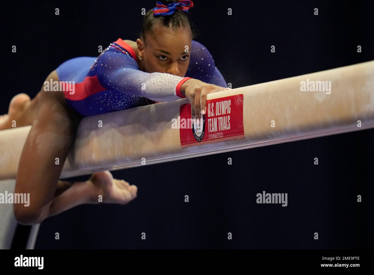 Zoe Miller competes on the beam during the women's U.S. Olympic ...