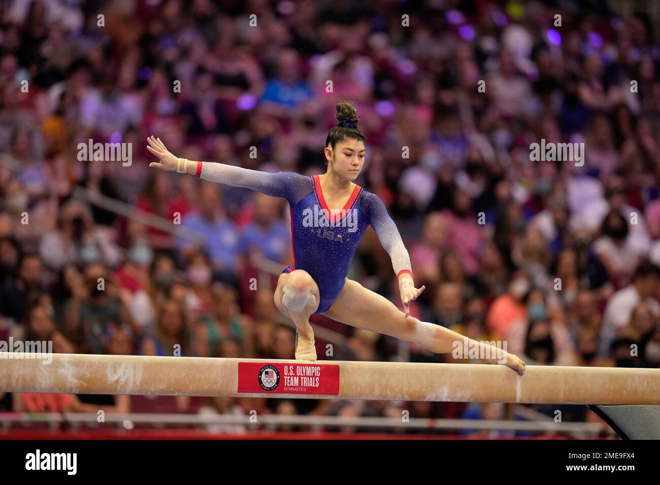 Kayla DiCello competes on the beam during the women's U.S. Olympic ...