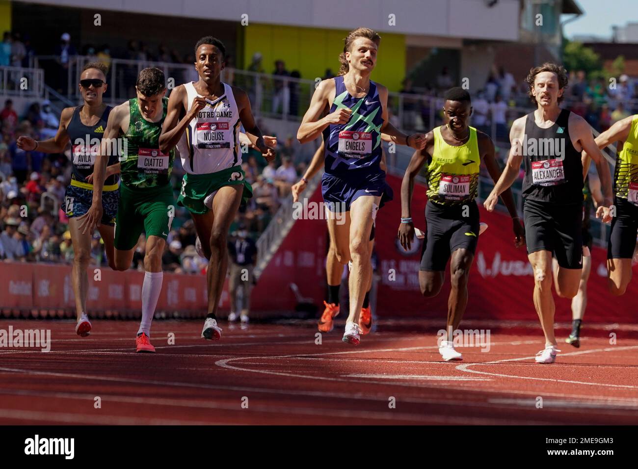 Craig Engels wins a semi-final in the men's 1500-meter run at the U.S ...